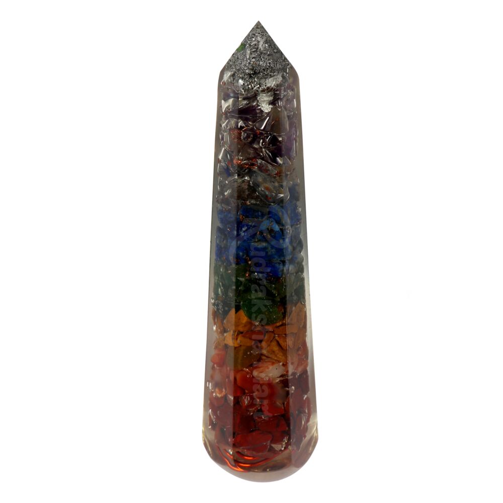 7 Chakra Crystal Healing Orgone Tower Pencil | Rudraksha Mart